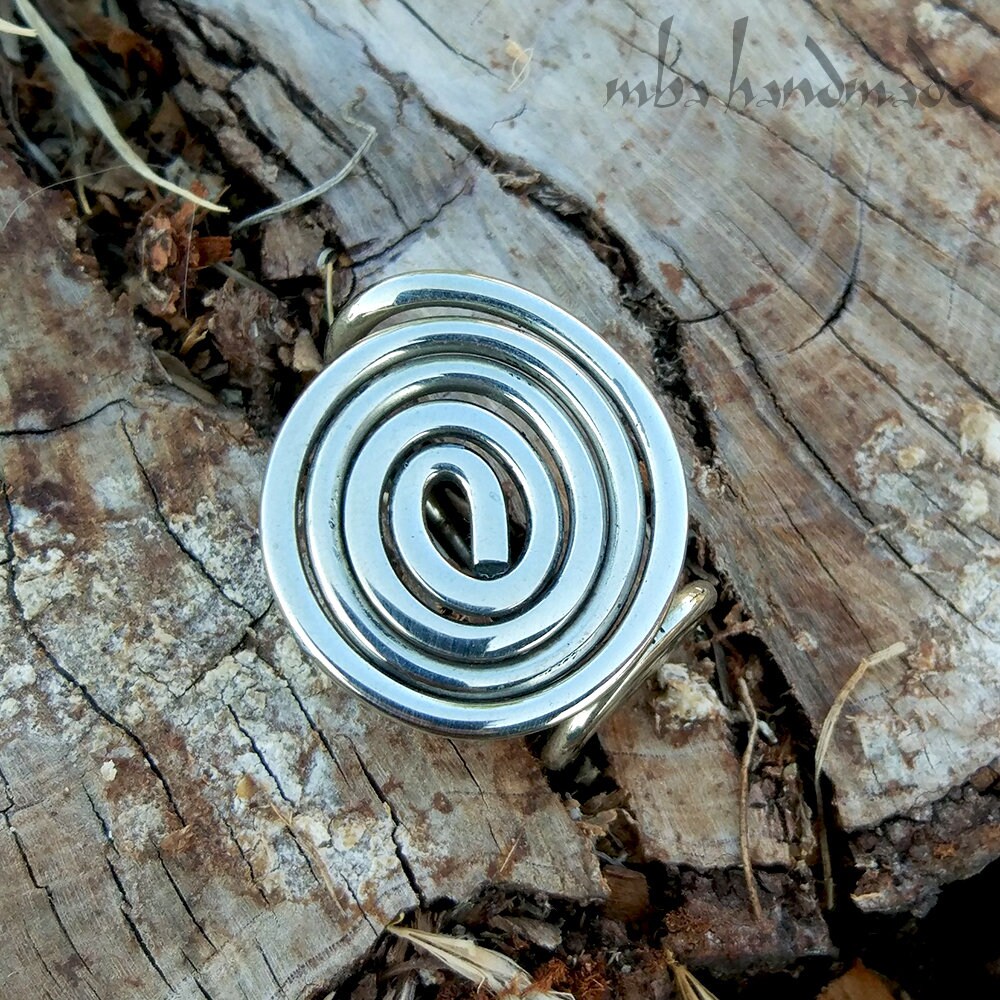 Hammered German Silver Spiral Ring Any Size Mba Handmade Artisan ...