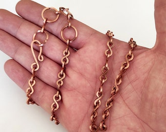 Handmade Pure Copper Chain Lenght | Etsy