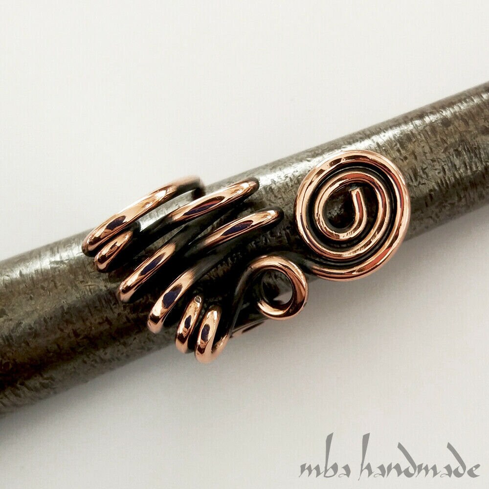 Hammered Thick Copper Wire Wrapped Authentic Unique Ring Any - Etsy