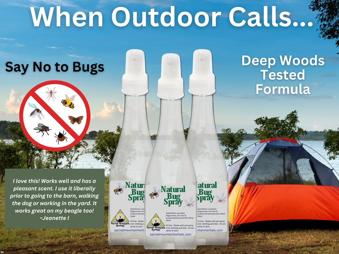 All Natural Bug Spray: Essential Oil Insect Repellent, Soothes Bites ...
