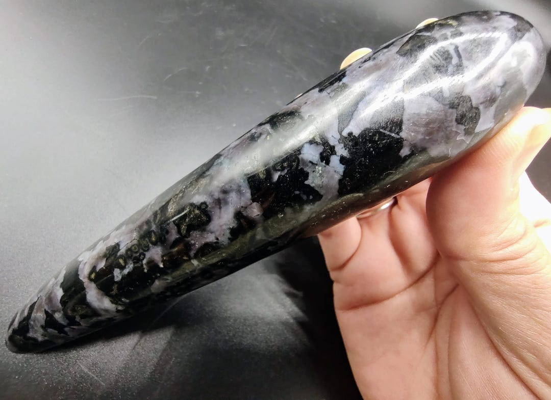 6" Indigo Gabbro Mystic Merlinite Wand Stone Gemstone Magic ...