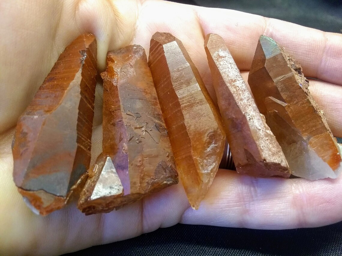 Ferruginous Quartz Red Hematite Coated Quartz Points Crystal | Etsy