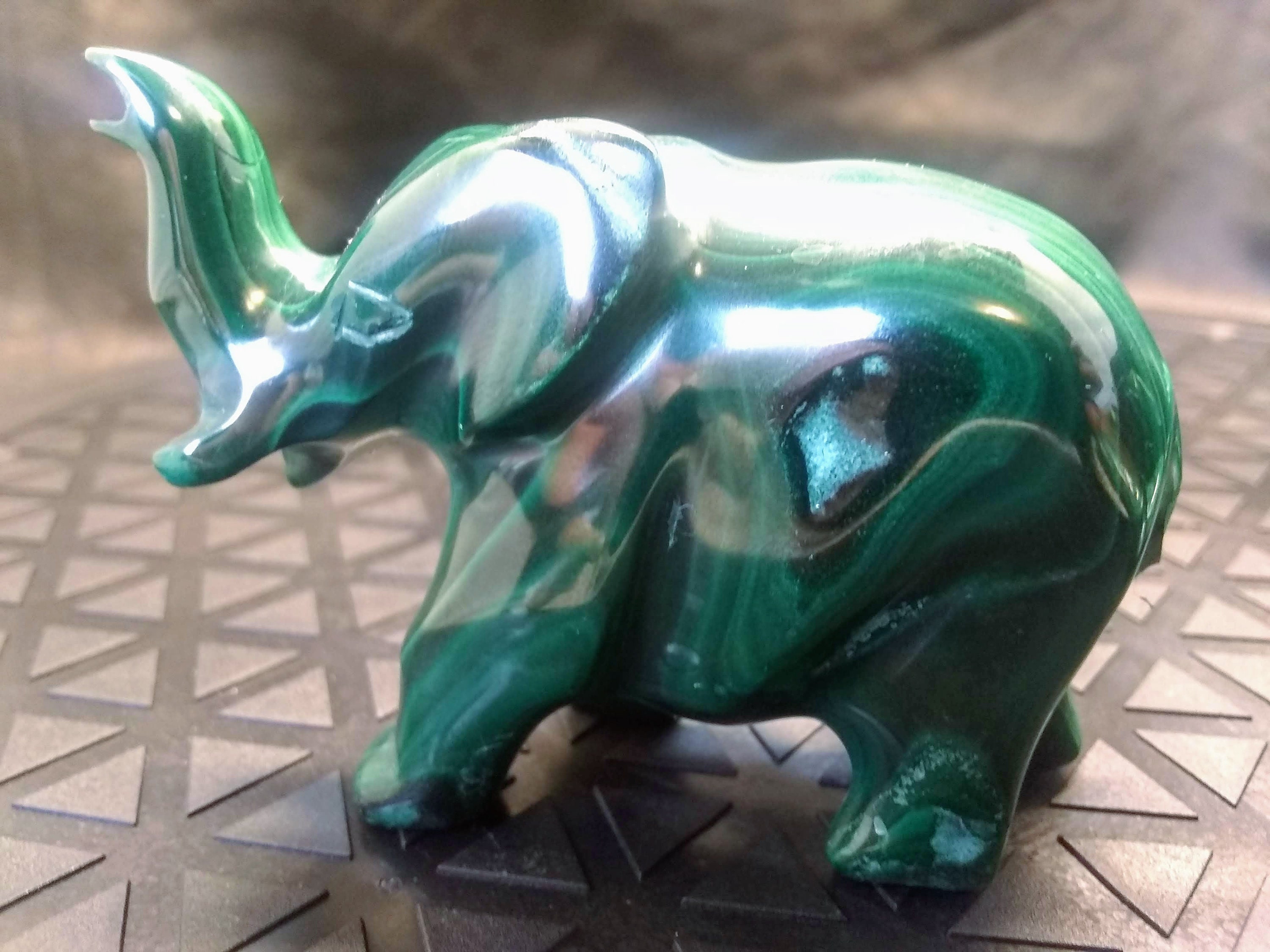 Malachite Animal Carving Stone Crystal Specimen Elephant - Etsy