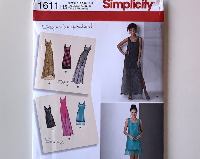 UNCUT Simplicity 1611 Sewing Pattern. Misses', Miss Petite Dress With ...