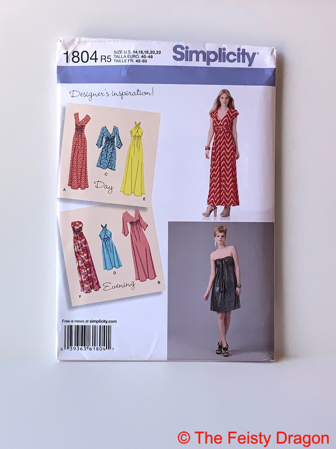 UNCUT Simplicity 1804 Sewing Pattern. Misses' Knit Dress 4 Styles in 2 ...
