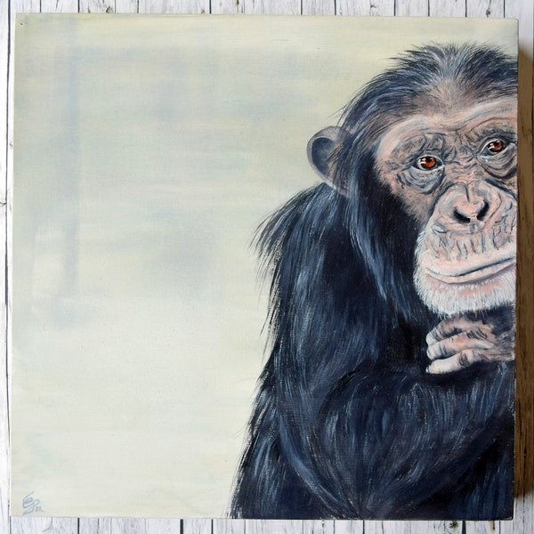 Monkey Oil Painting - Etsy
