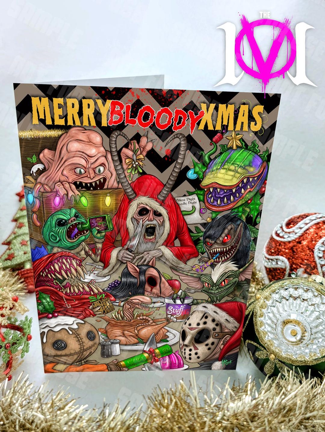 Horror Movie Mash-up Christmas Card - Etsy
