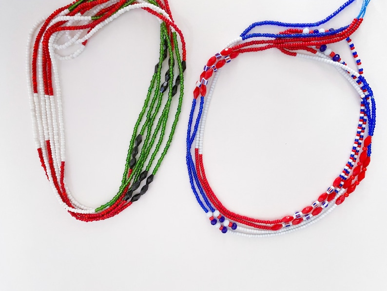National Flag Colors Waist Beads - Wholesale Waist Beads - Tie on Waist ...
