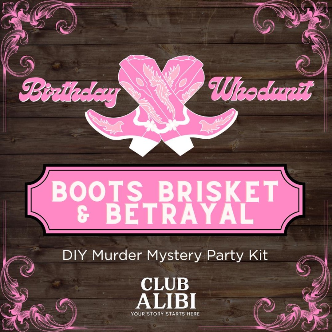 Western Murder Mystery Party Game, Pink Cowgirl Whodunit (instant ...