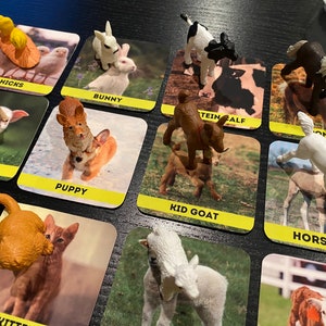 Montessori Toy Matching Game for Toddler With Flash Cards of Farm ...
