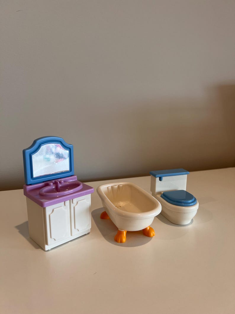 Vintage Little Tikes Grand Mansion Dollhouse Bathroom Set | Toilet ...