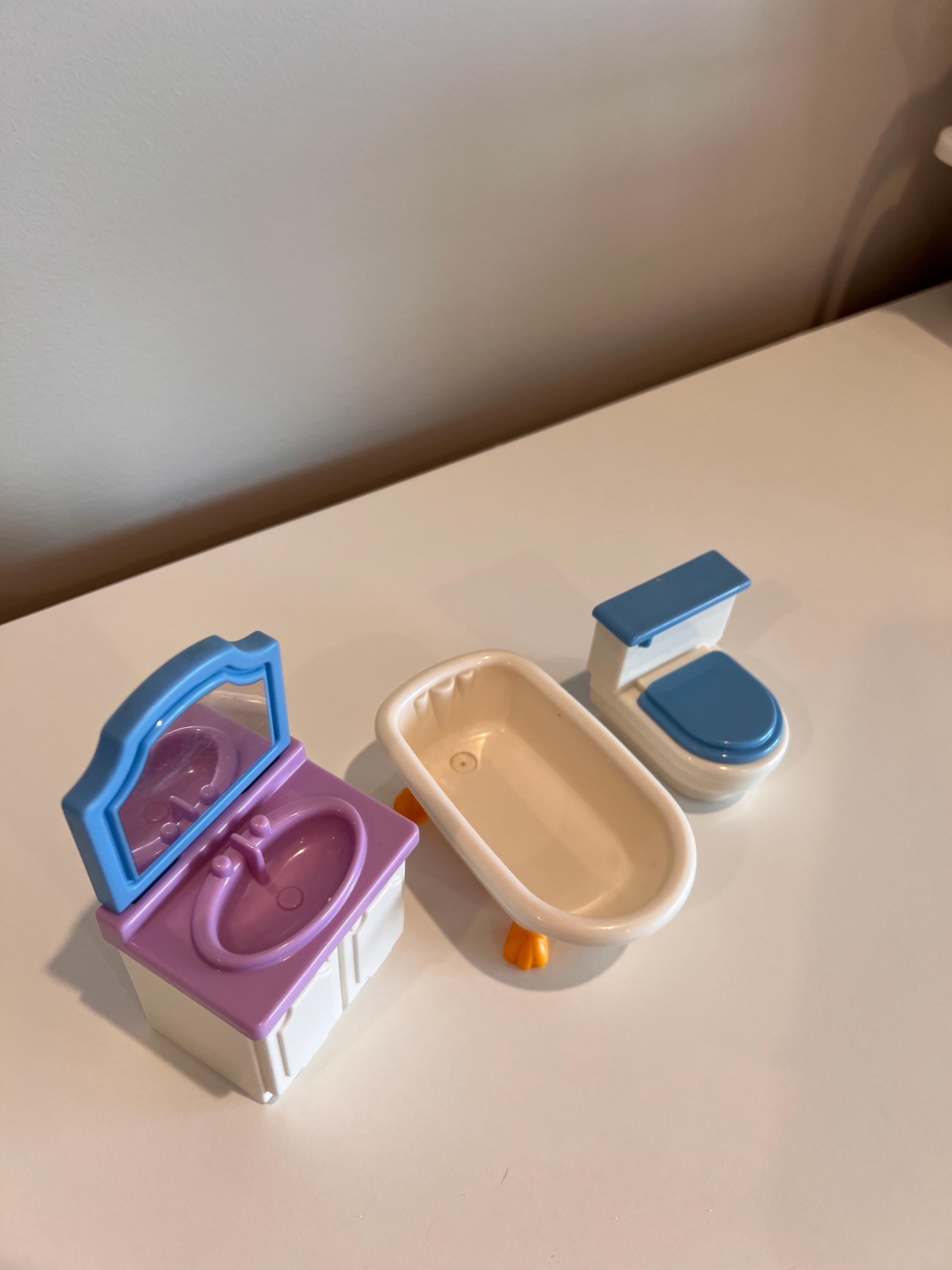 Vintage Little Tikes Grand Mansion Dollhouse Bathroom Set | Toilet ...