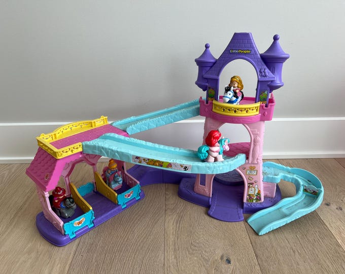 Fisher-price Little People Disney Princess Klip Klop Castle With 4 Figures - Ariel, Aurora ...