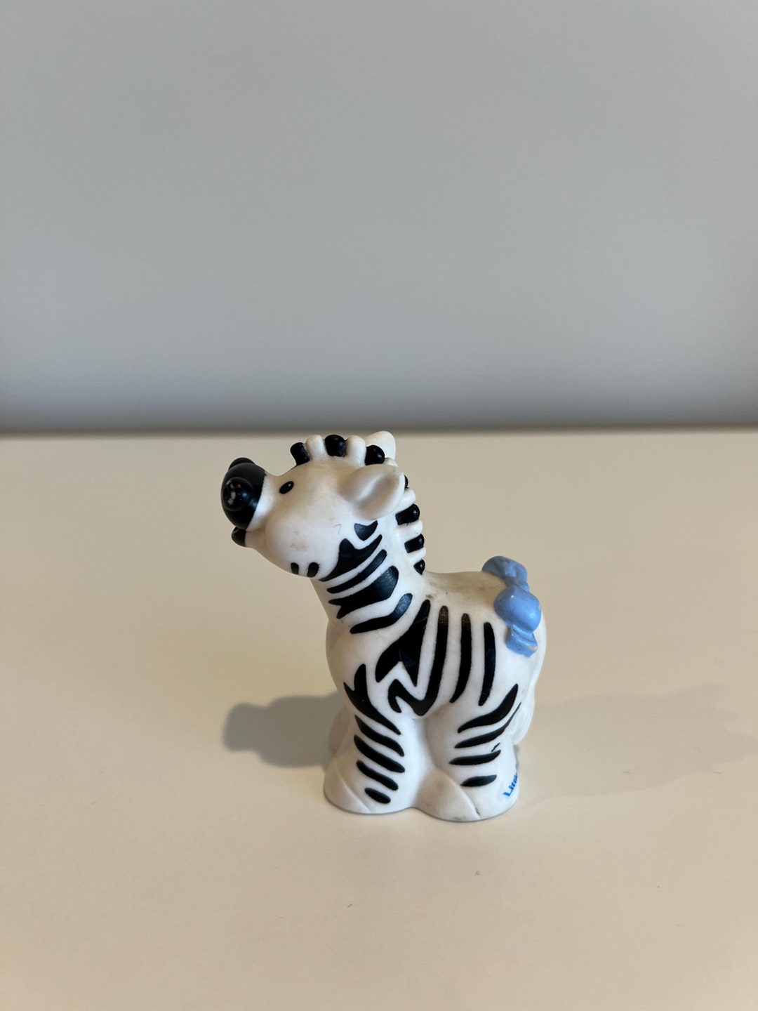 Fisher-price Little People Zebra With Blue Bow - Zoo Replacement Figure ...