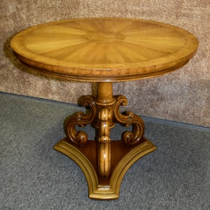 Vintage Weiman Round Mid Century End Table W/pedestal Base - Etsy