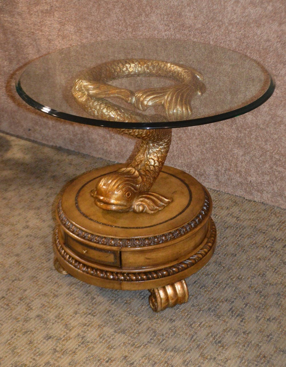 Truly Unique Mystical Glass Top Accent Table W/carved - Etsy