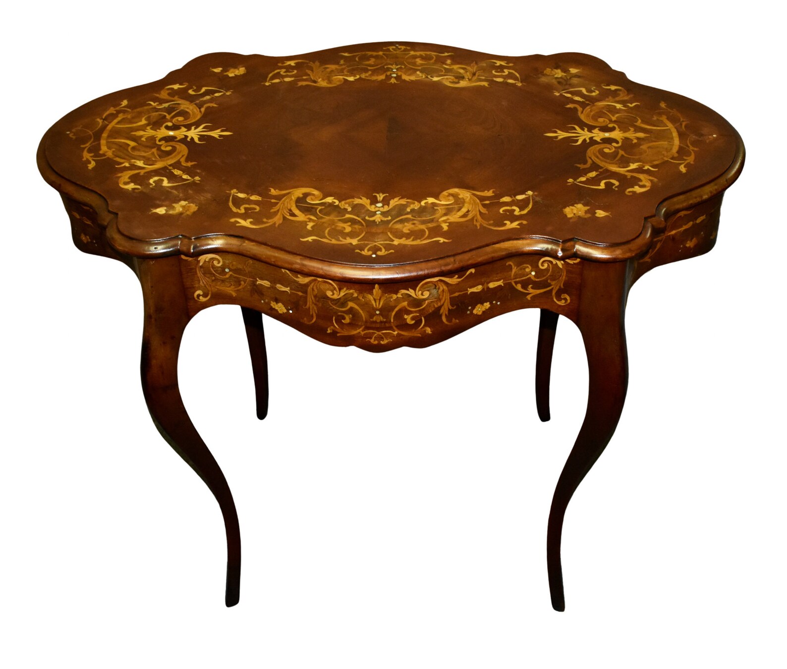 Antique Inlaid Mahogany Renaissance Revival Turtle Top Table - Etsy