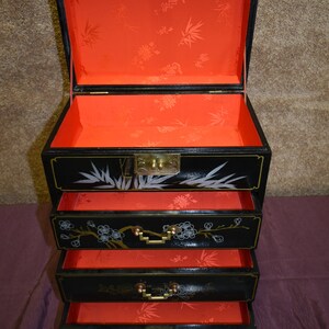Vintage Asian Jewelry Box Painted W/stone Appliques' - Etsy