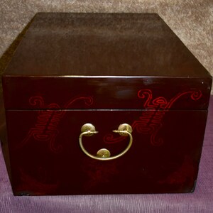 Vintage Asian Painted Lacquer Box - Etsy