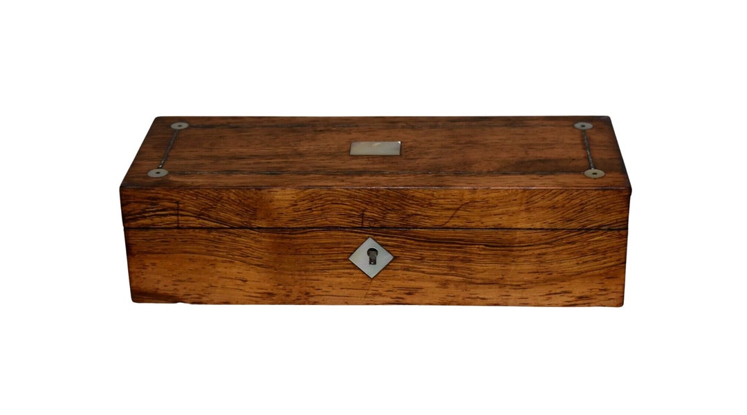 Antique Rosewood Rectangular Trinket Box W/mother of Pearl Inlay - Etsy