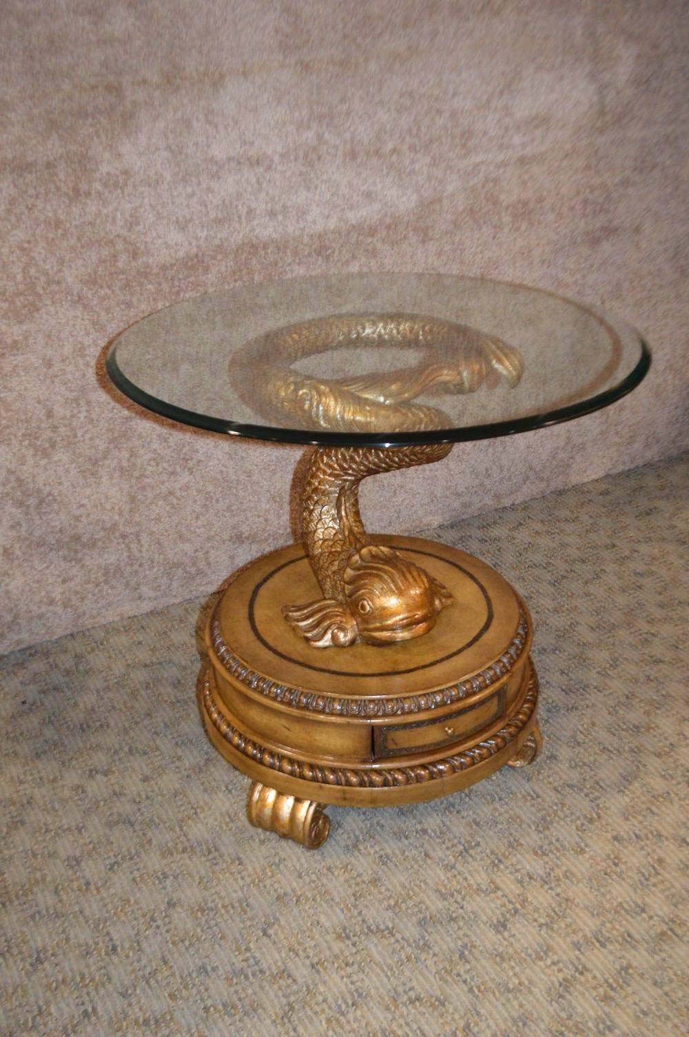 Truly Unique Mystical Glass Top Accent Table W/carved | Etsy