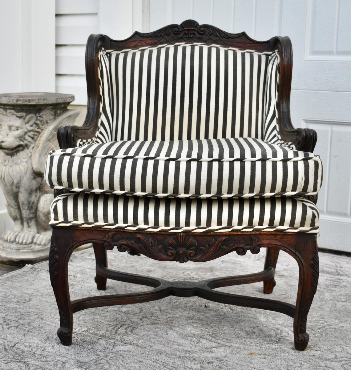 Vintage Carved Oak Country French Style Boudoir Chair - Etsy