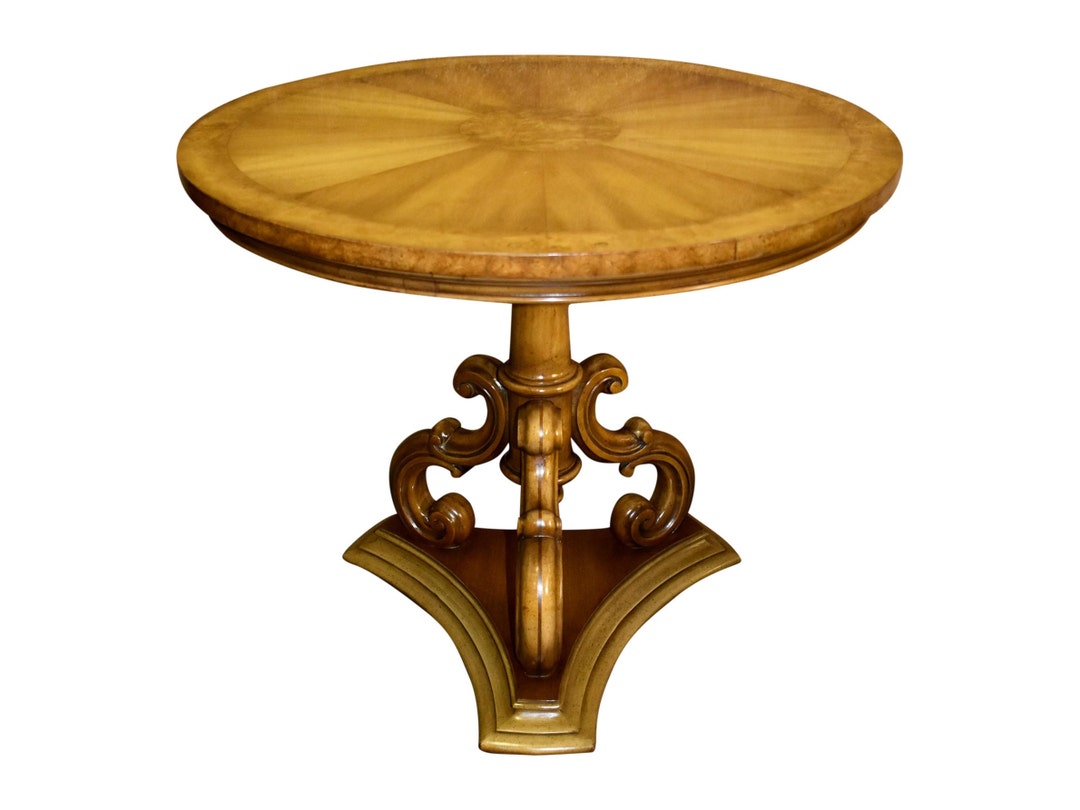 Vintage Weiman Round Mid Century End Table W/pedestal Base - Etsy