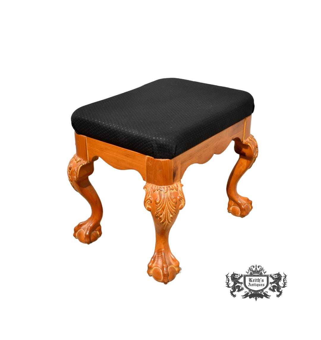 Vintage Link taylor Country French Carved Maple Claw Foot Stool - Etsy