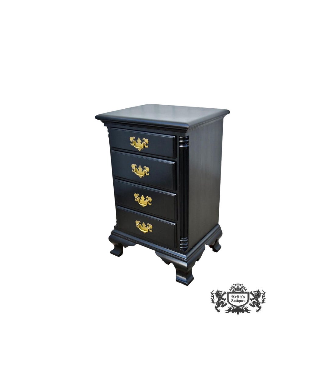 Vintage KLING Four Drawer Traditional Style Black Nightstand - Etsy