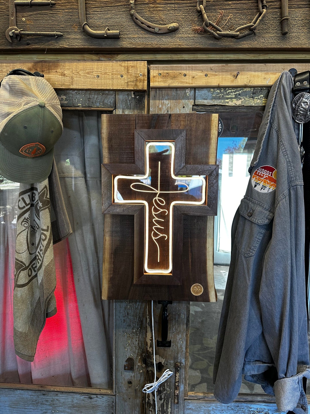 LED Neon Jesus Live Edge Wall Sign - Etsy