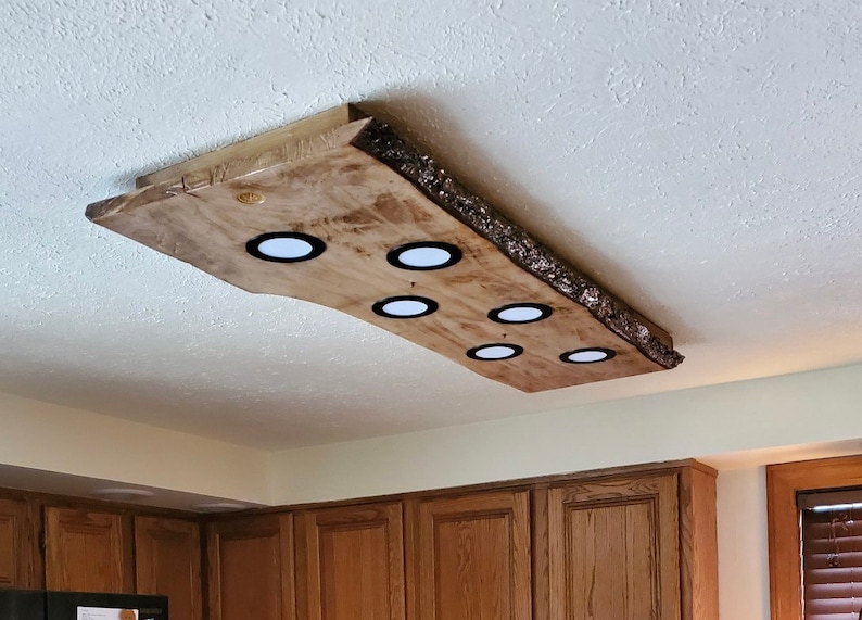 The MITCH Recessed LED Live Edge Wood Chandelier - Etsy