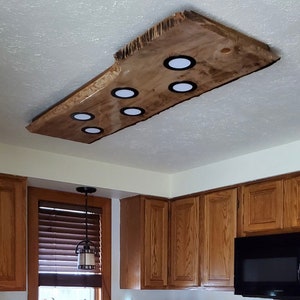 The MITCH Recessed LED Live Edge Wood Chandelier - Etsy