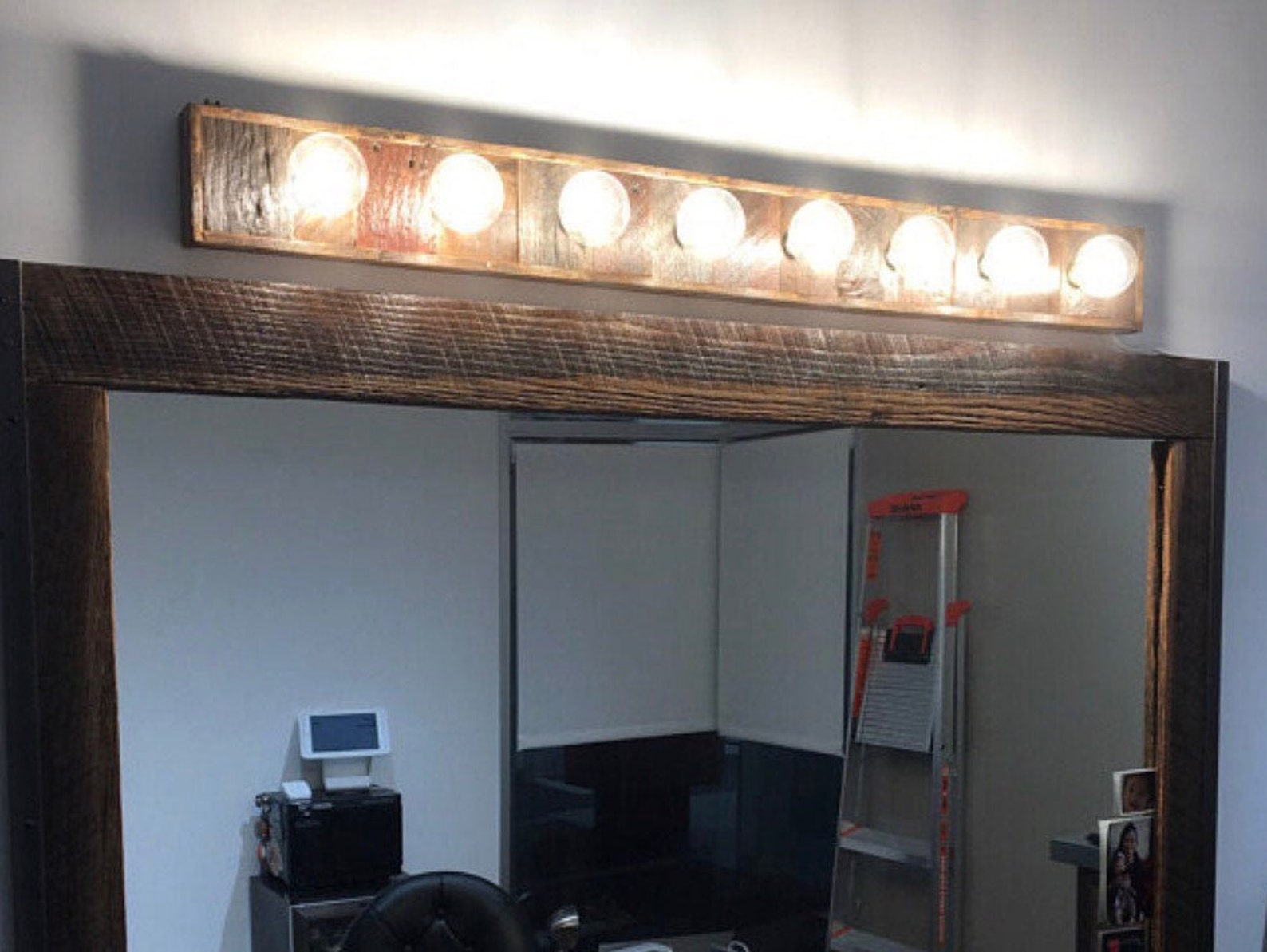 The PATCHWORK Barn Wood Bathroom Vanity Light - Etsy