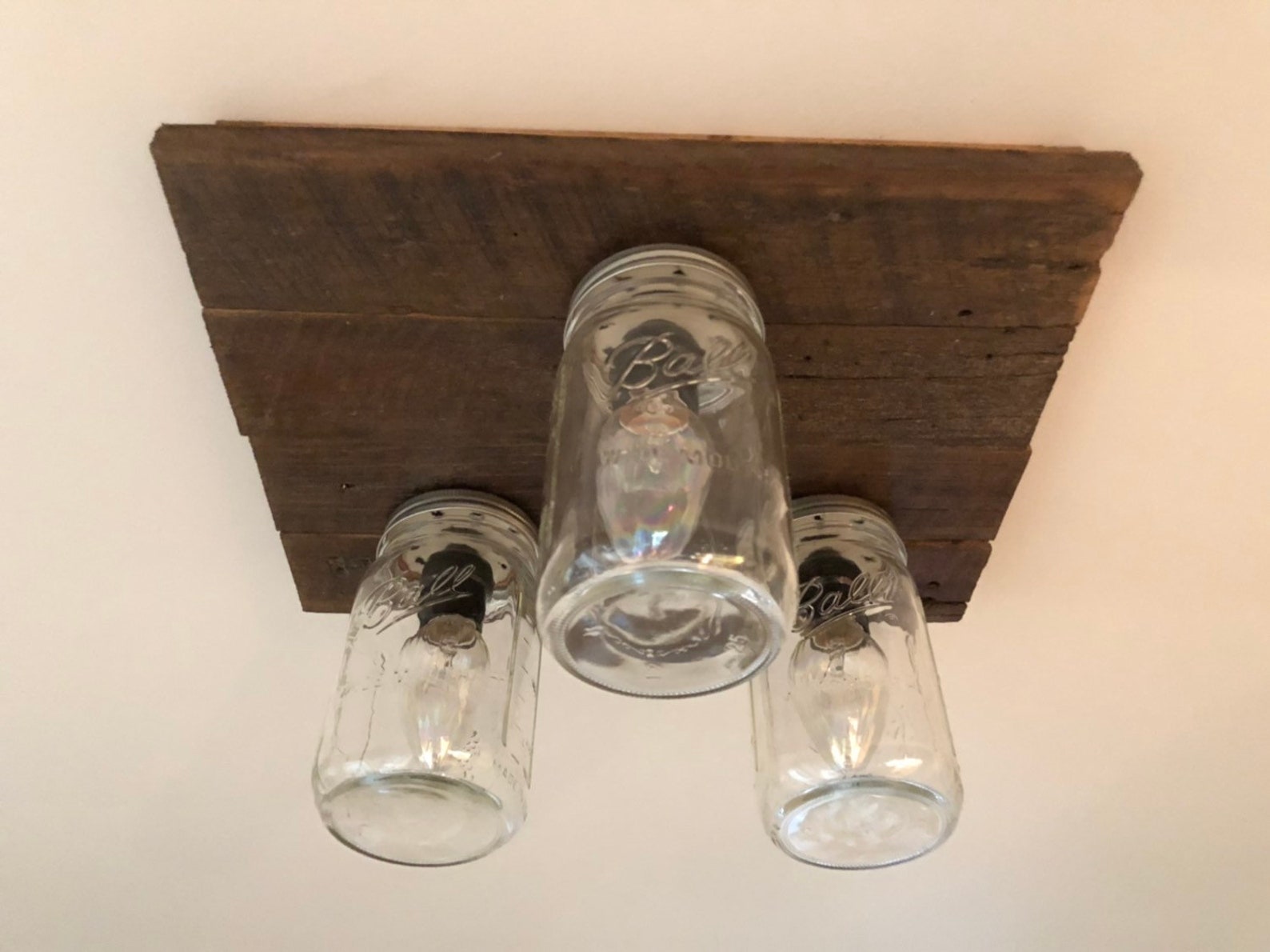 Rustic Barnwood Mason Jar Hallway Light. - Etsy