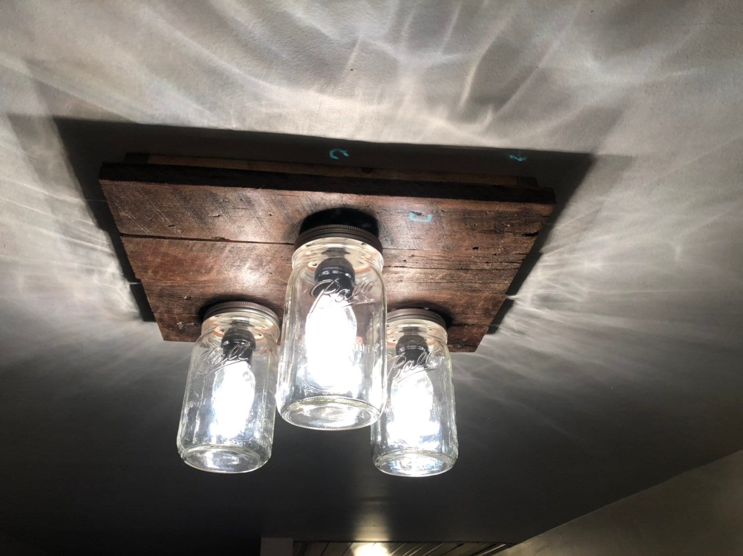 Rustic Barnwood Mason Jar Hallway Light. - Etsy