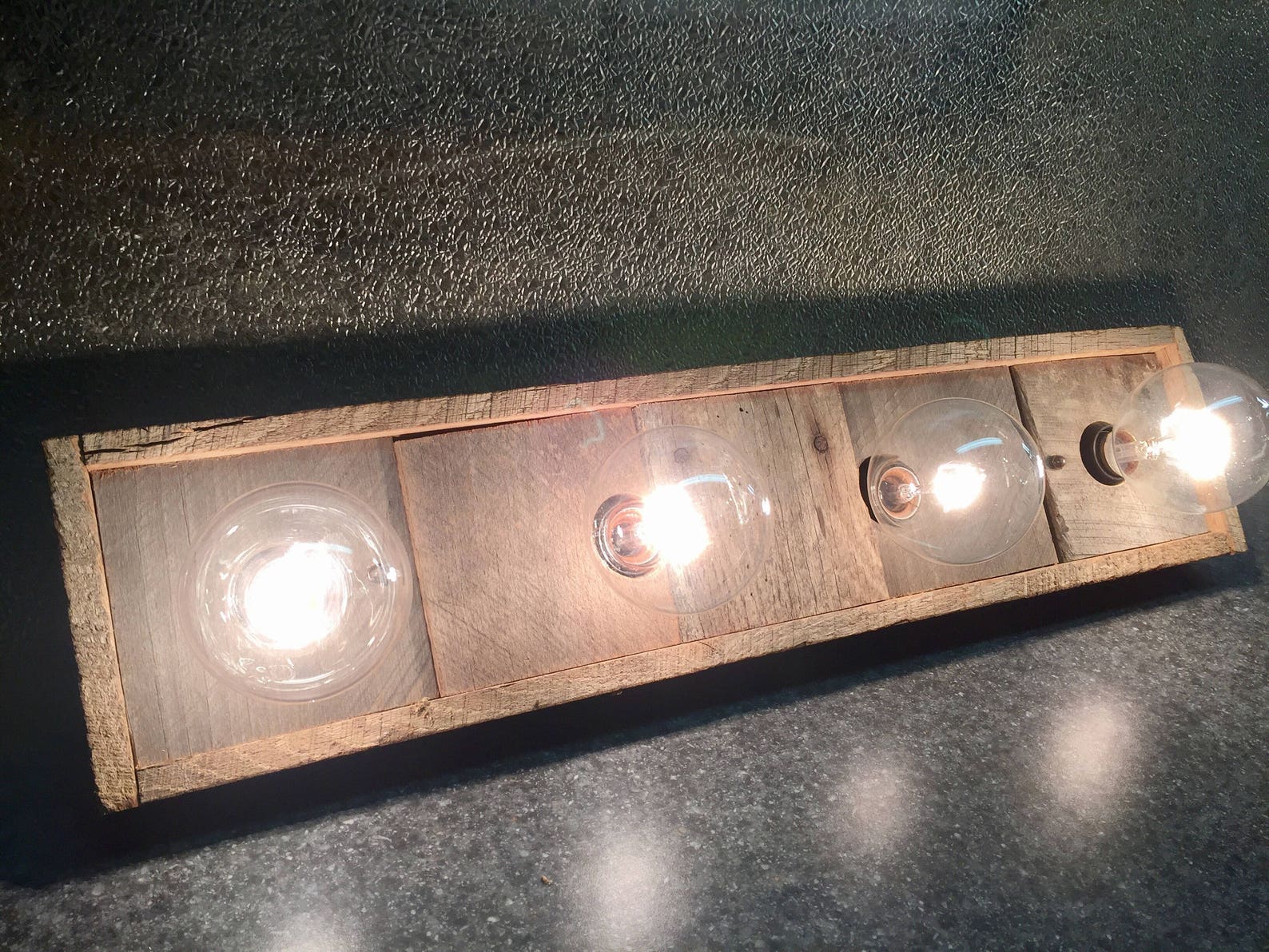 The PATCHWORK Barn Wood Bathroom Vanity Light - Etsy
