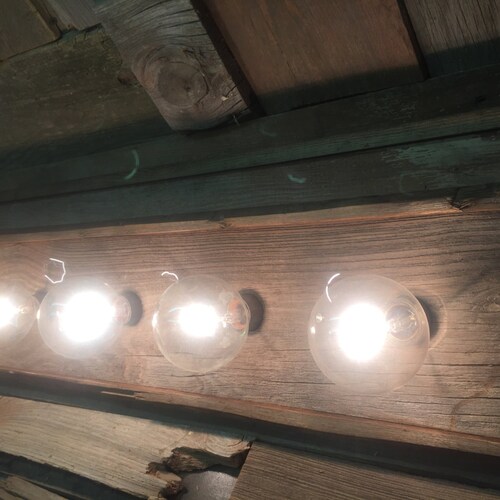 The PATCHWORK Barn Wood Bathroom Vanity Light | Etsy