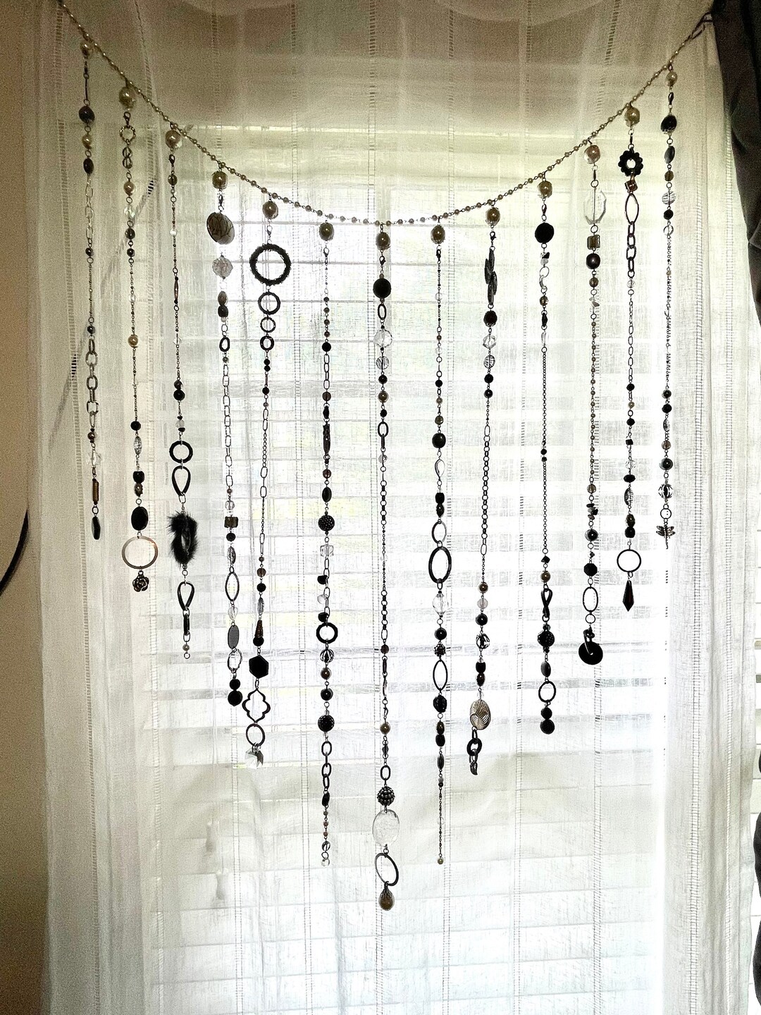 Beaded Curtain Wearable Beaded Valance Set of Necklaces Doubles as ...