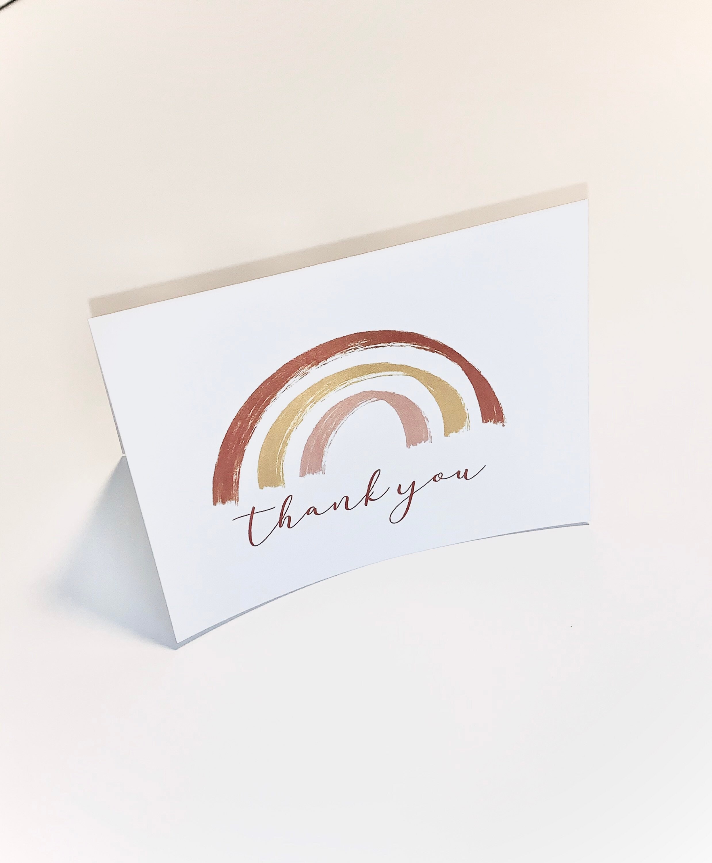 Rainbow Thank You Cards Pink Thank You Card Cute Rainbow - Etsy
