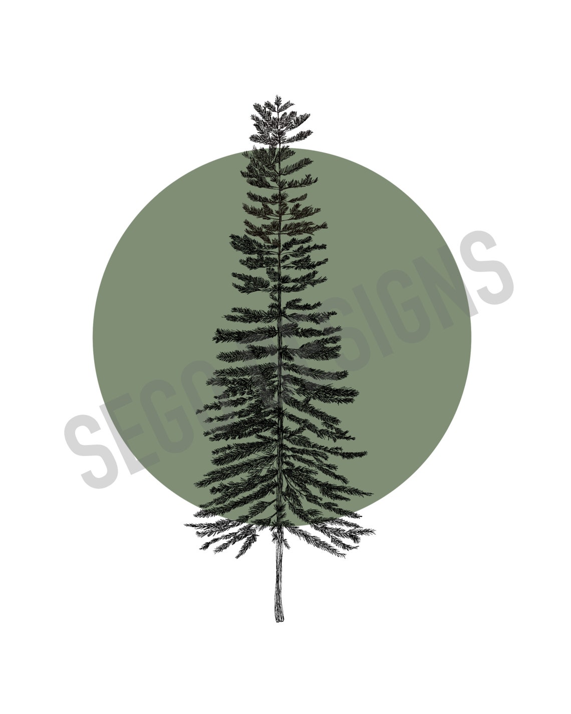 Minimalist Green Pine Tree Print Pine Tree Print Minimalist - Etsy
