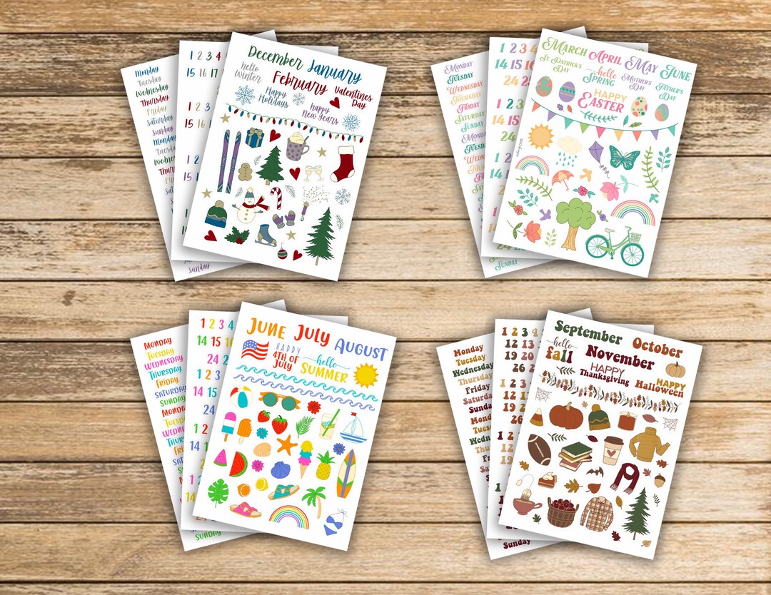 Season Planner Stickers, Winter Spring Summer Fall Planner Sticker - Etsy