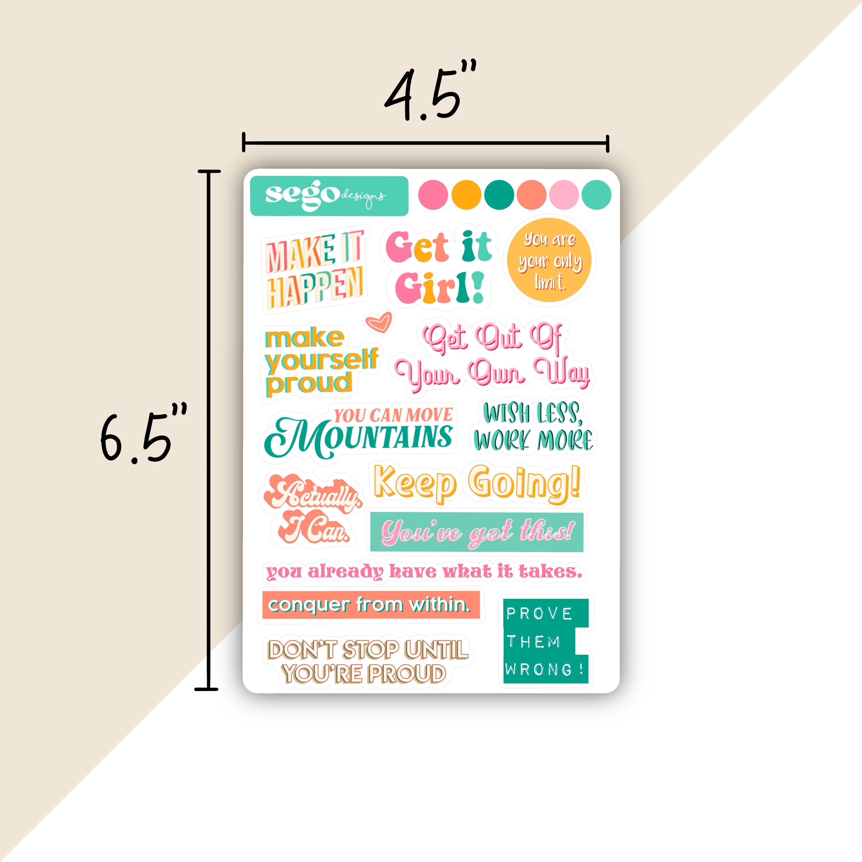 Motivational Quotes Stickers Planner Stickers Pastel Quotes | Etsy