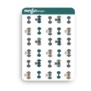 Gym day workout stickers workout planner stickers bullet | Etsy