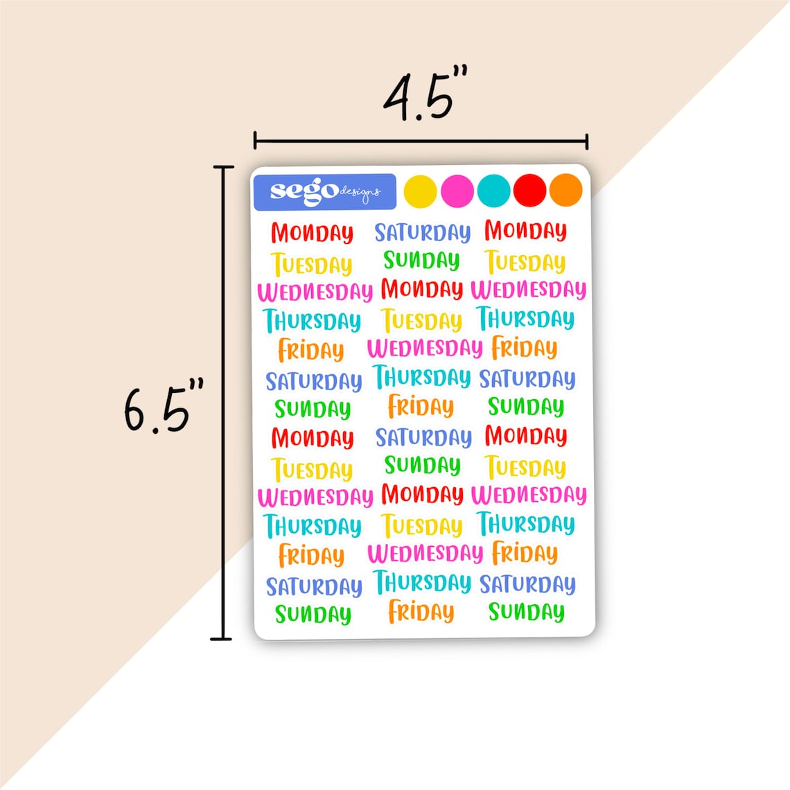 Neon Days of the Week Stickers Day of the Week Stickers Days | Etsy