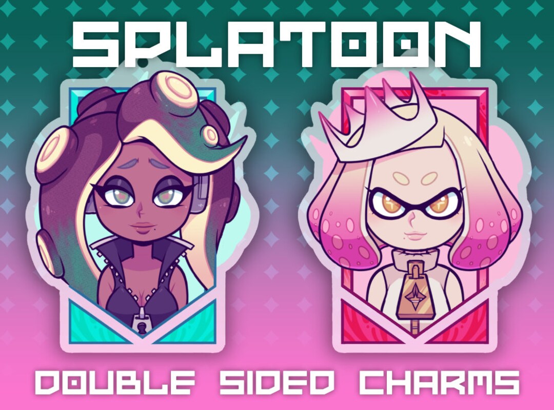 3 Splatoon 2 Marina & Pearl Double Sided Keychain Charm Acrylic Itabag ...