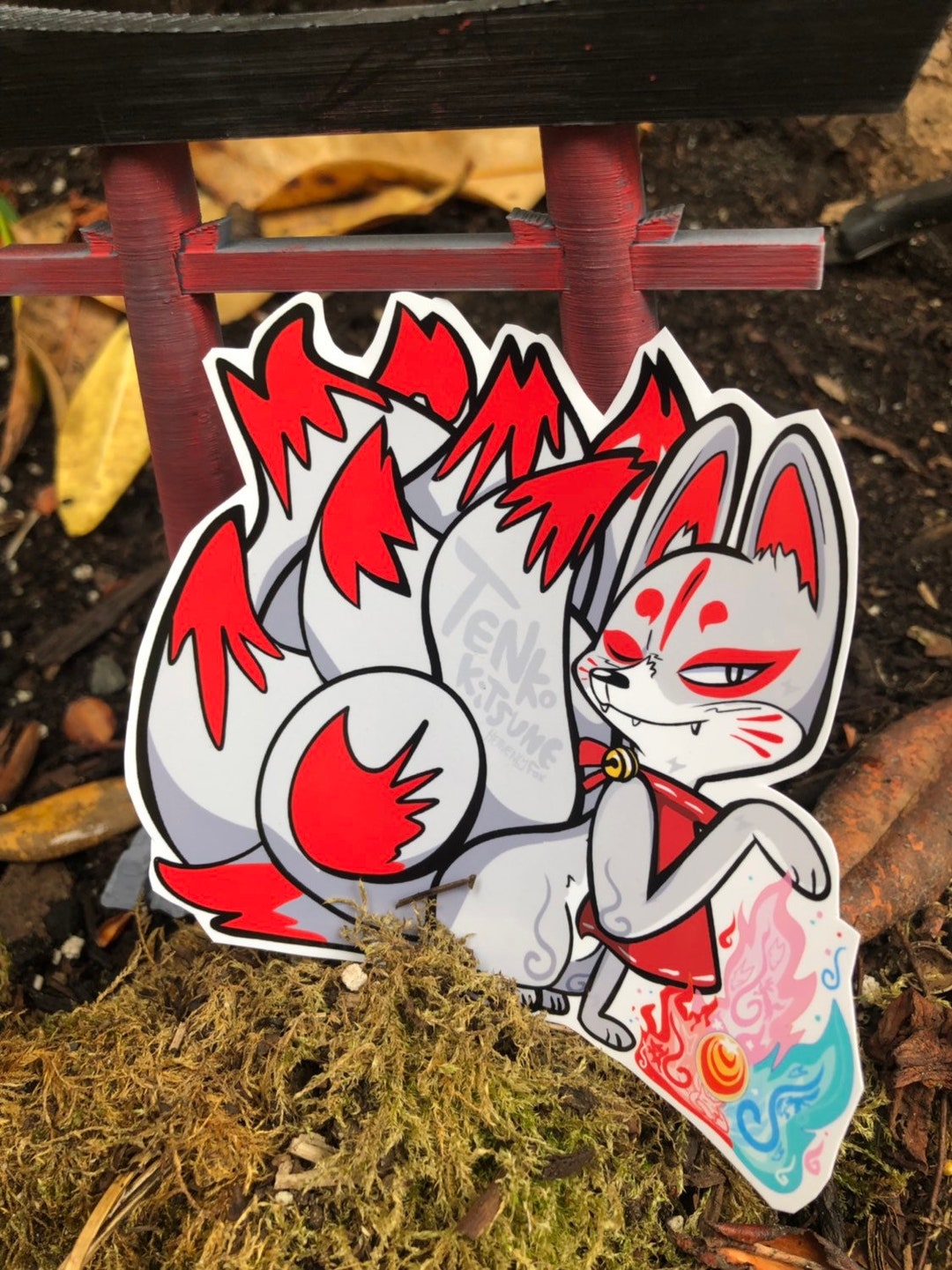 Inari Kitsune - Yokai Sticker - Tenko Fox - Etsy Canada