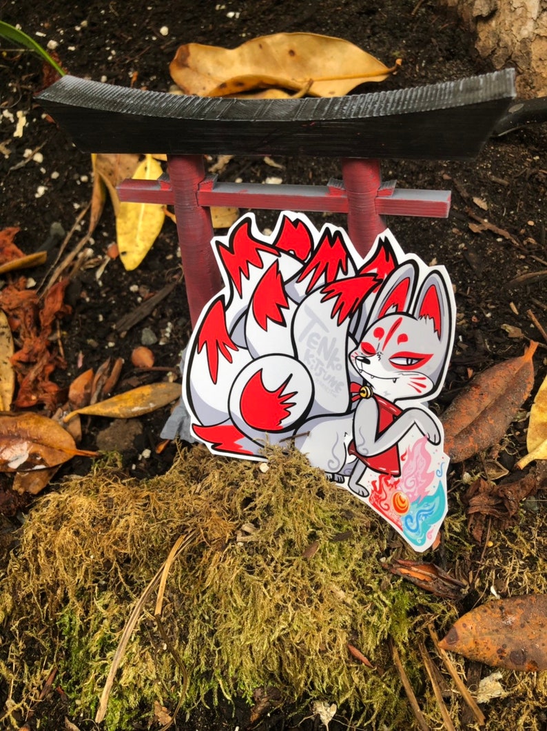Inari Kitsune Yokai Sticker Tenko Fox - Etsy Canada