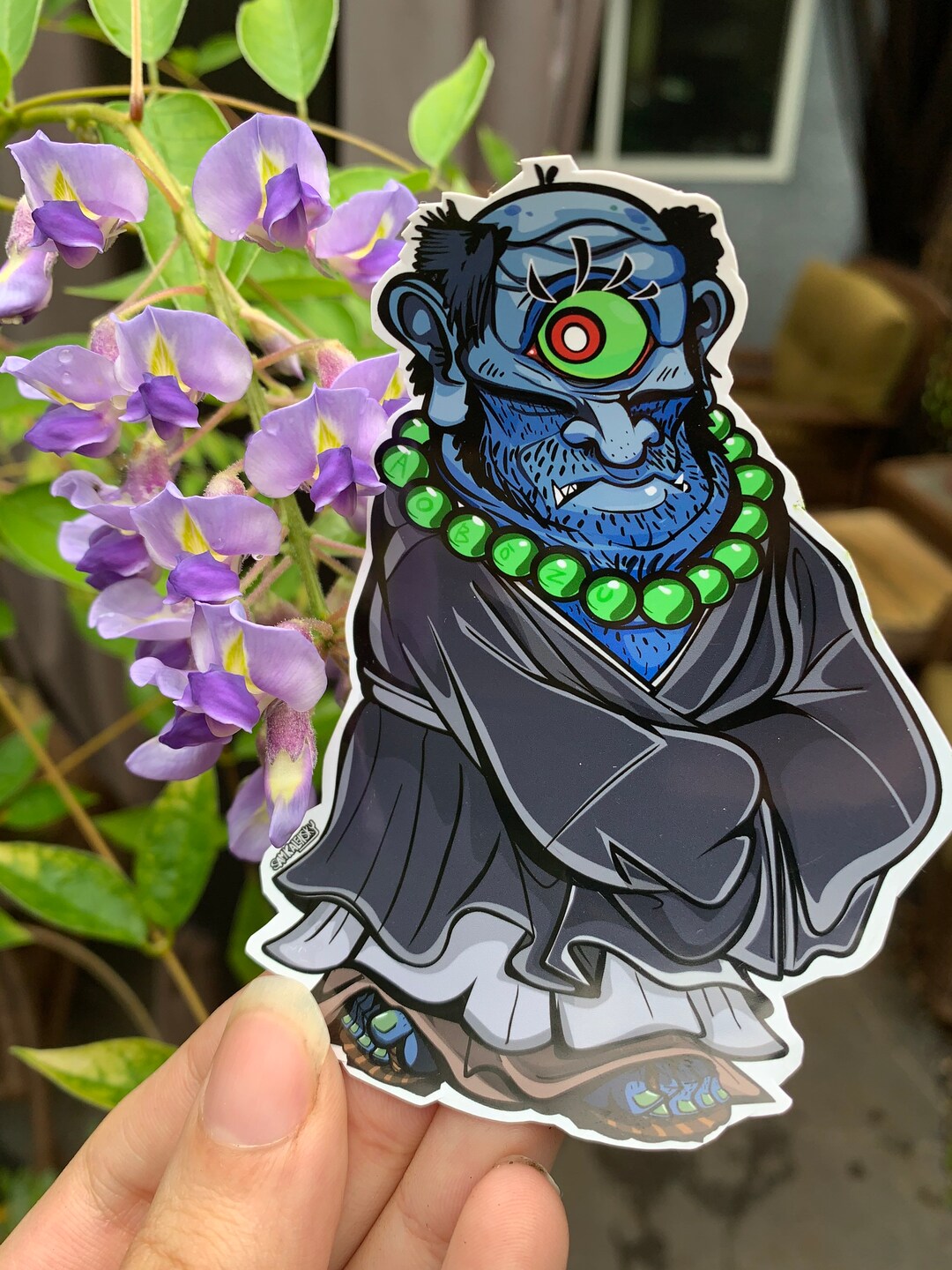 Ao Bozu - Blue Monk - Cyclops Yokai Sticker - Etsy Canada