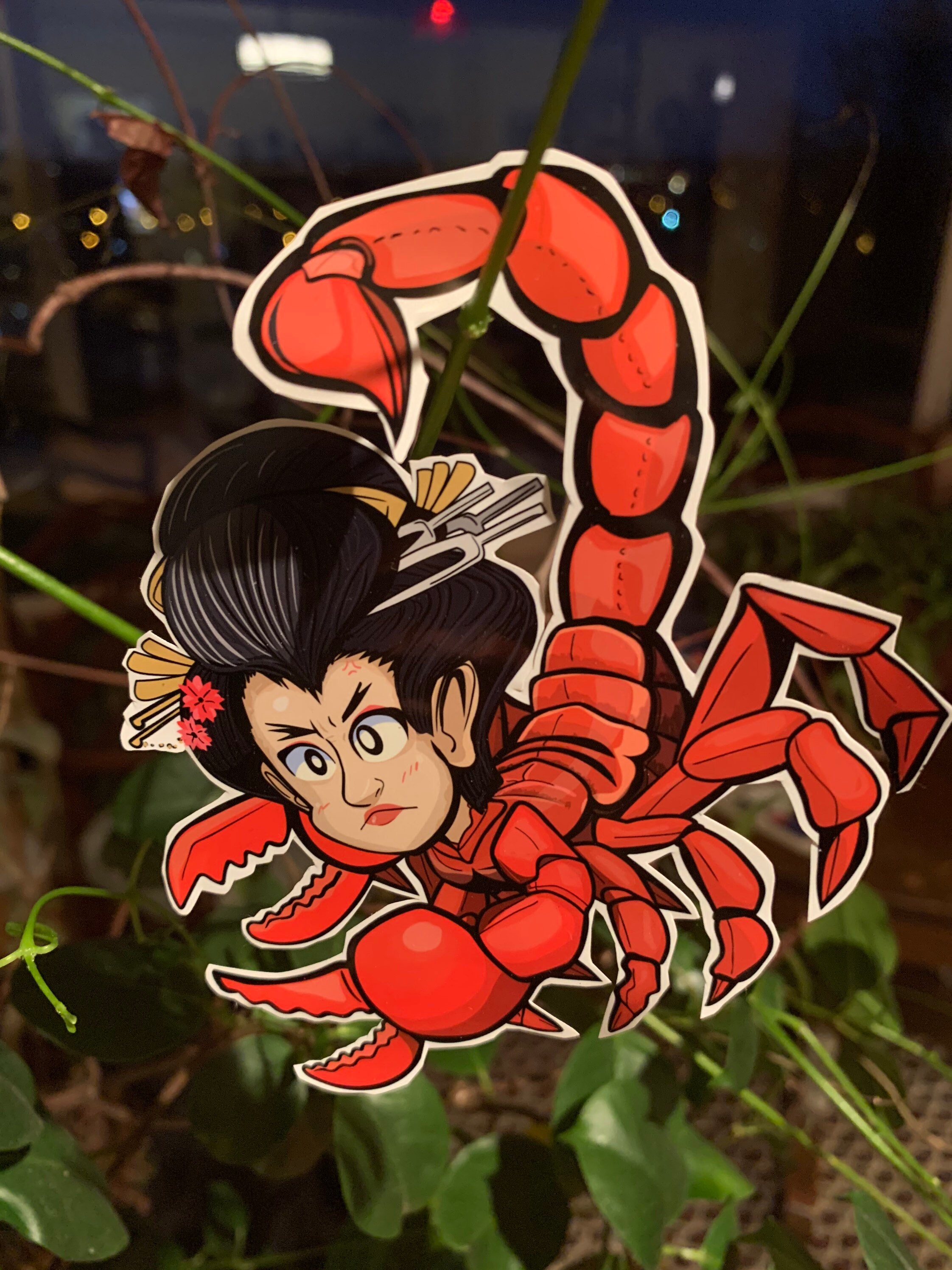 Chikuri Geisha Scorpion Yokai Sticker. | Etsy