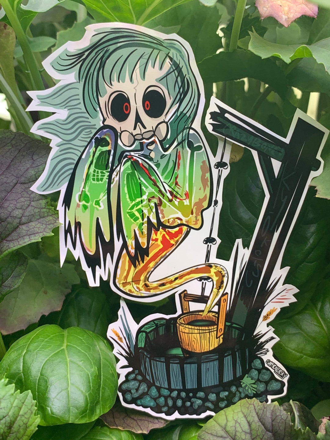 Kyokotsu -crazy Bones Well Ghost - Yokai Sticker - Etsy UK
